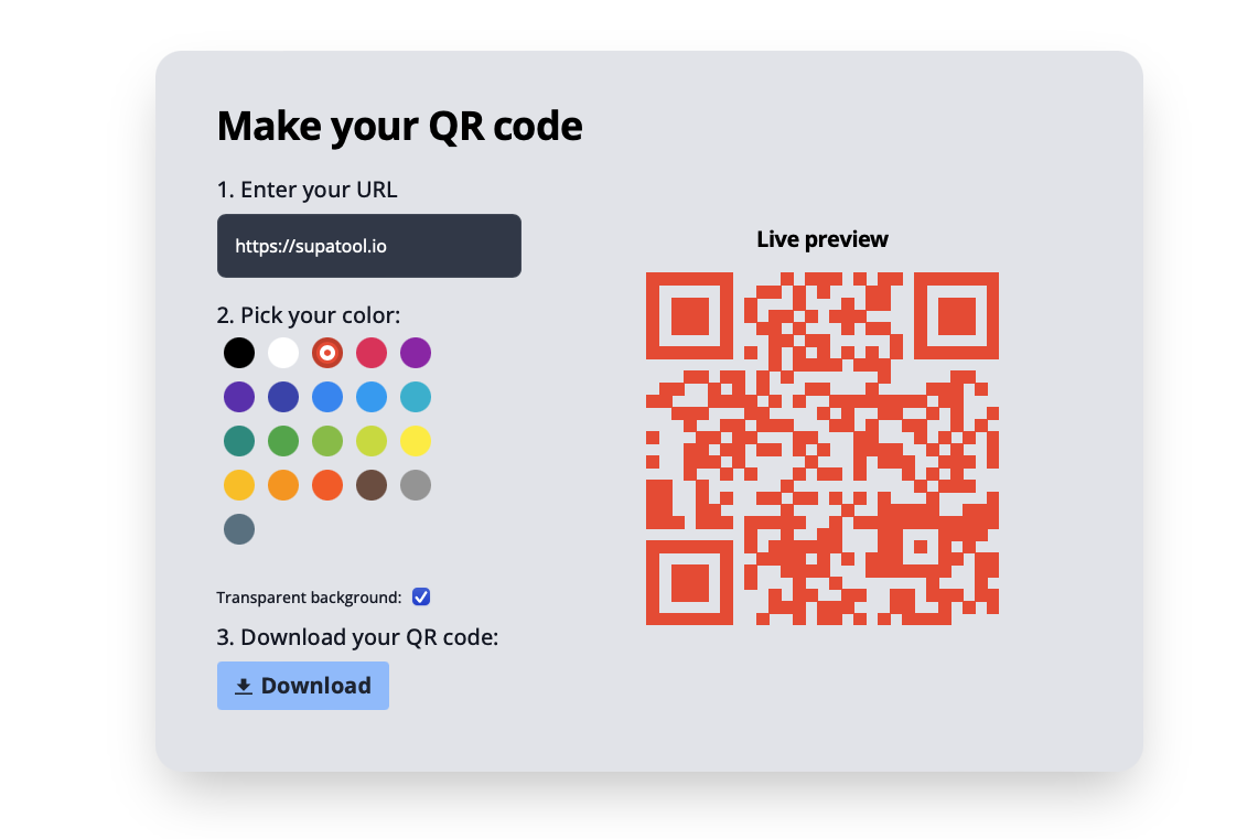 QR Code Generator | Supatool